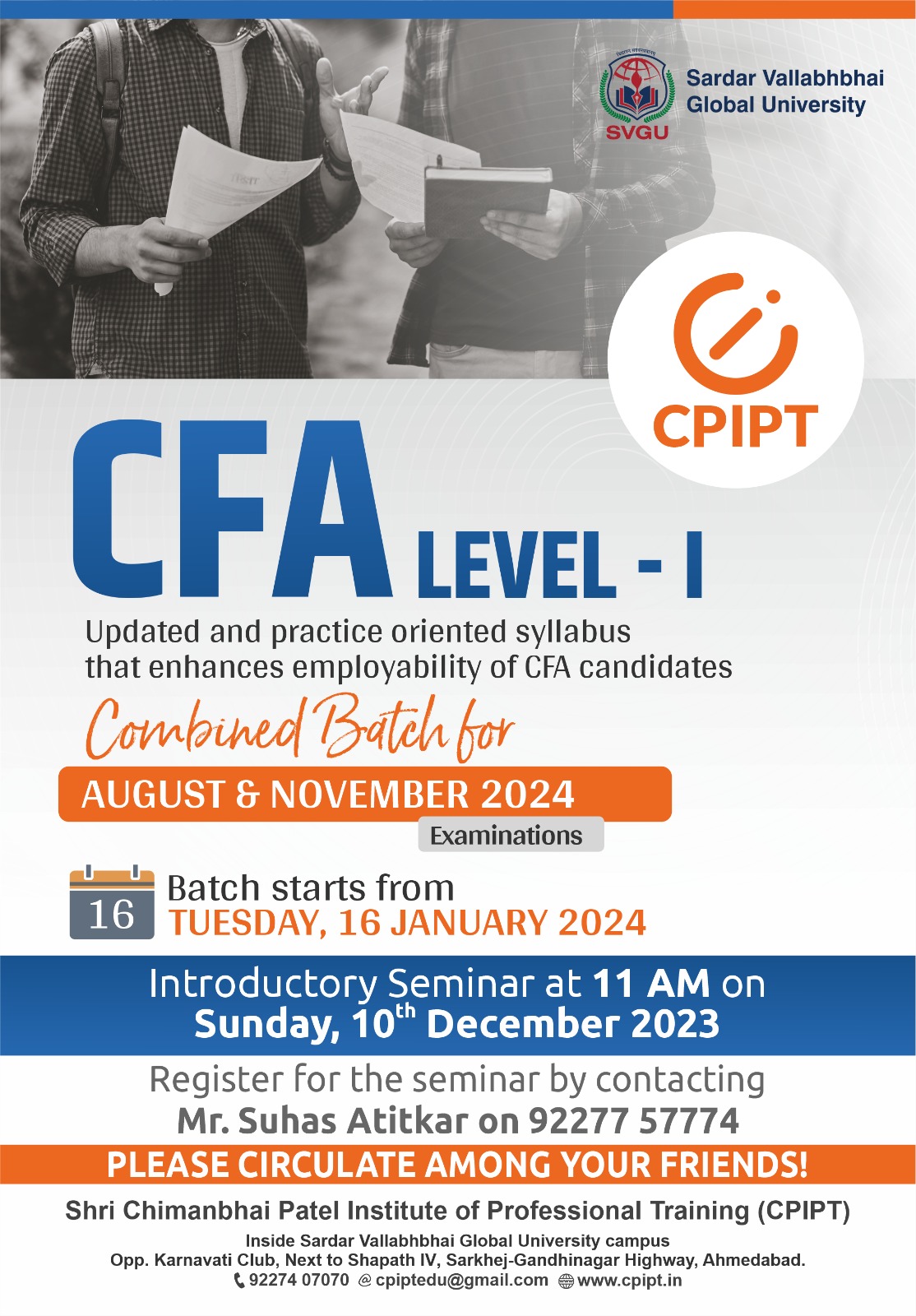 CFA Level 1 Batch 2024 – CHIMANBHAI PATEL INSTITUTE OF PROFESSIONAL ...